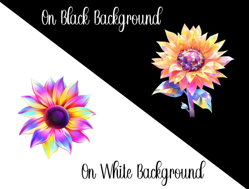 Sunflower Clip Art, Clip Art Bundle, Transparent PNG, Digital Download ...