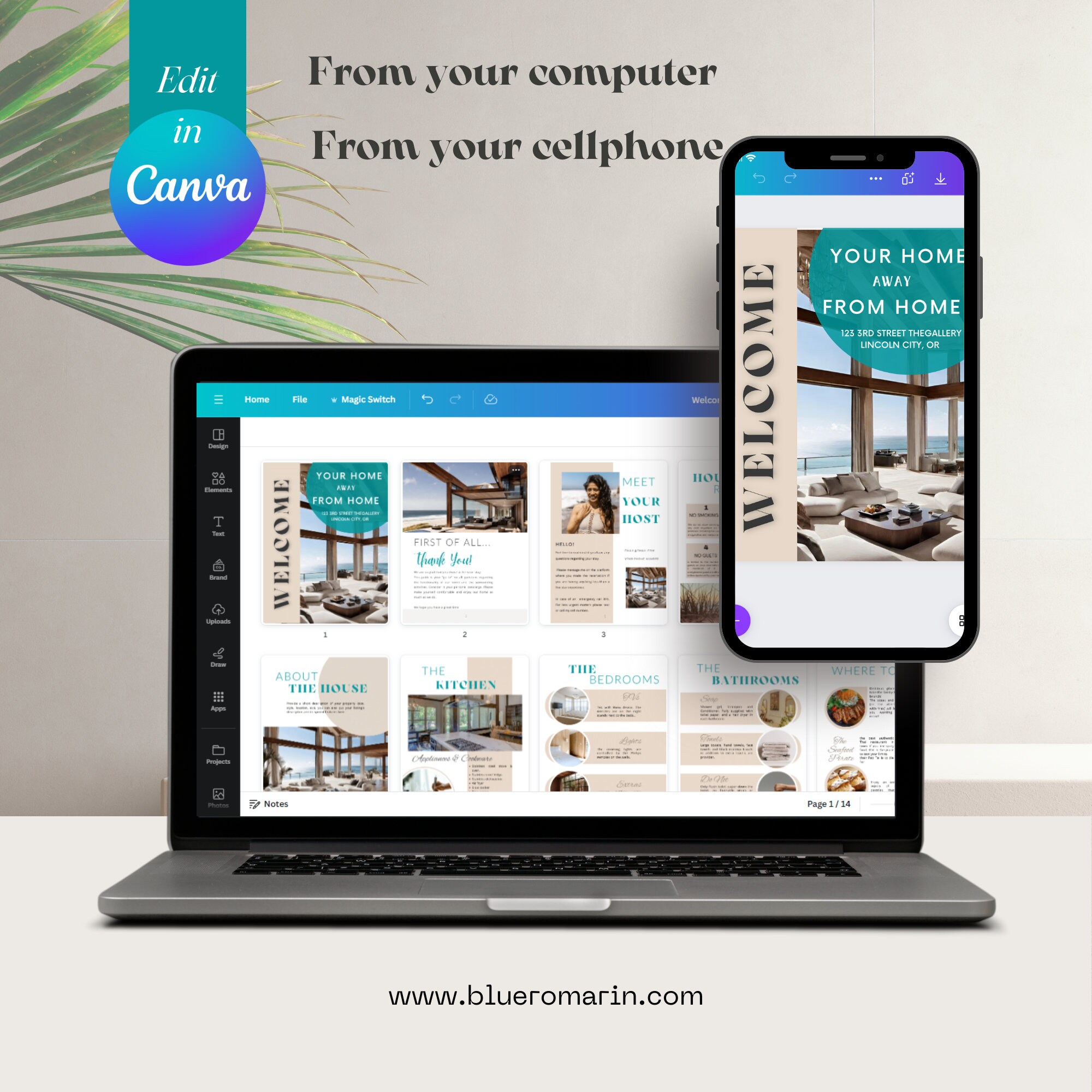 Editable Canva Welcome Sign, Airbnb Template, Beach House Welcome Sign ...