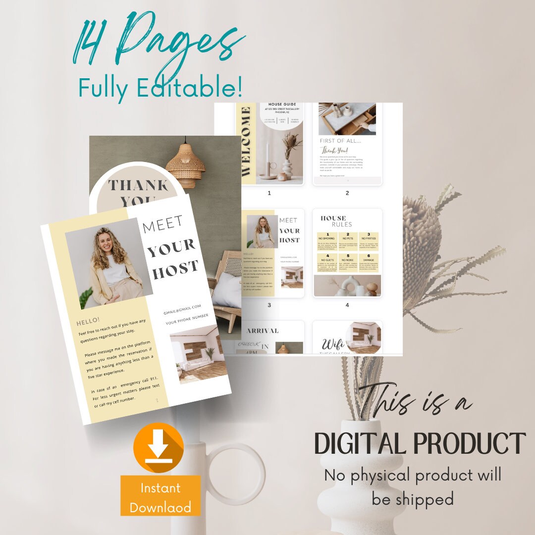 Editable Canva Guest Template, Airbnb Editable Template, House Host ...