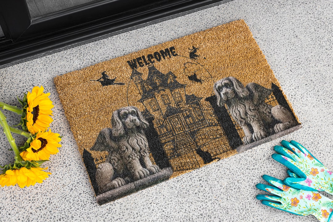 Gargoyle Doodle Dog Welcome Mat for Goth Home Decor | Halloween ...