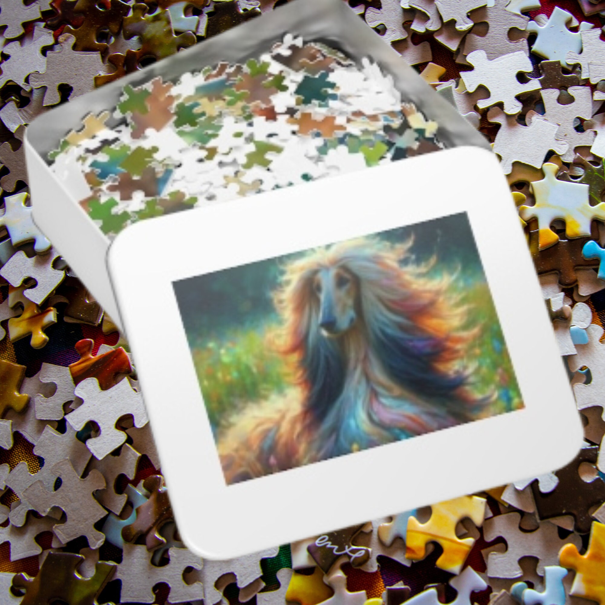Claude Monet Inspired Afghan Hound Puzzle - A Unique Masterpiece in 5 ...