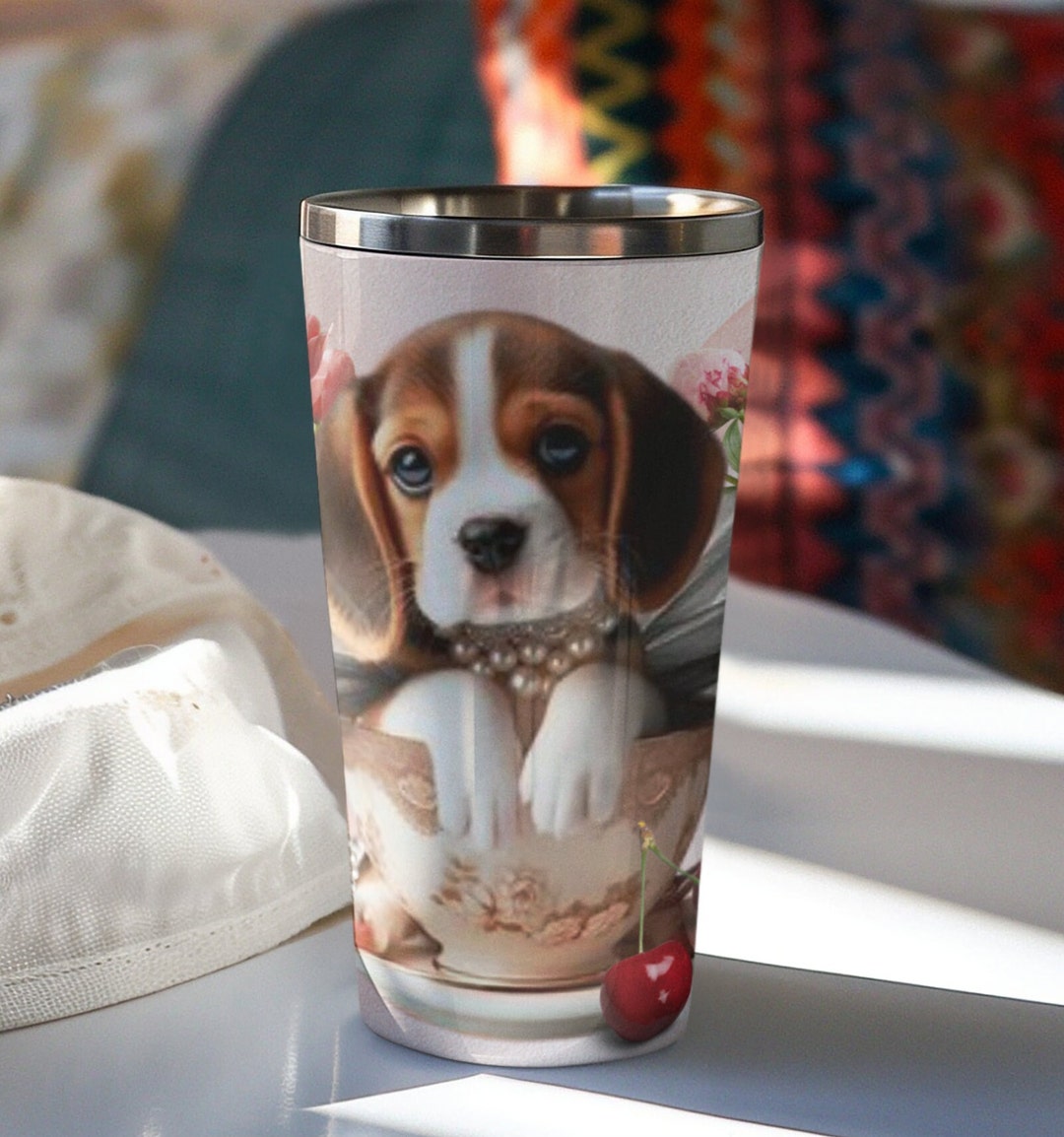 Adorable Teacup Beagle Puppy in China Teacup Tumbler | Cute Dog Lover ...