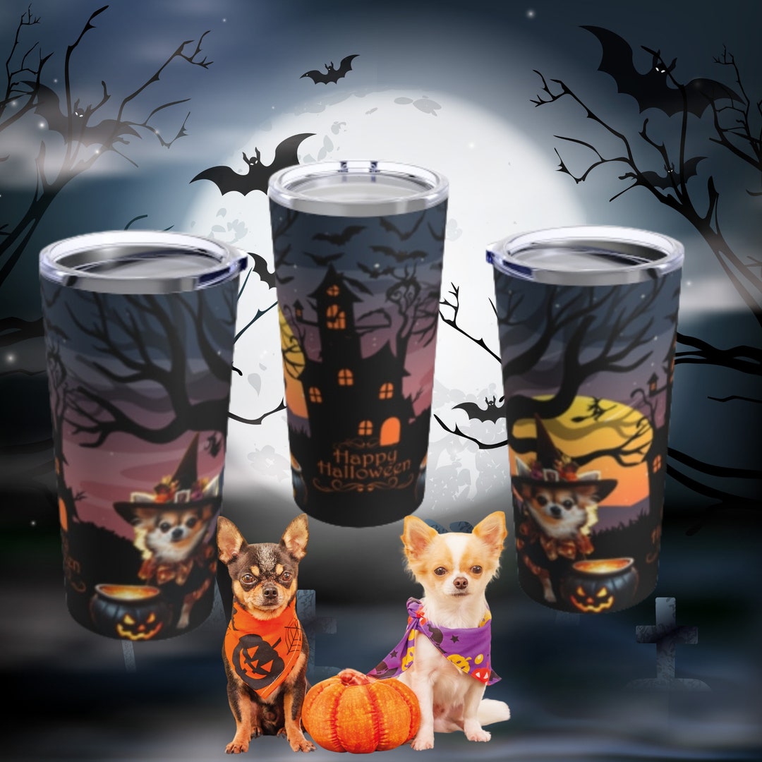 Haunted Mansion Chihuahua Halloween Drink Tumbler by Stacy Soto - Etsy