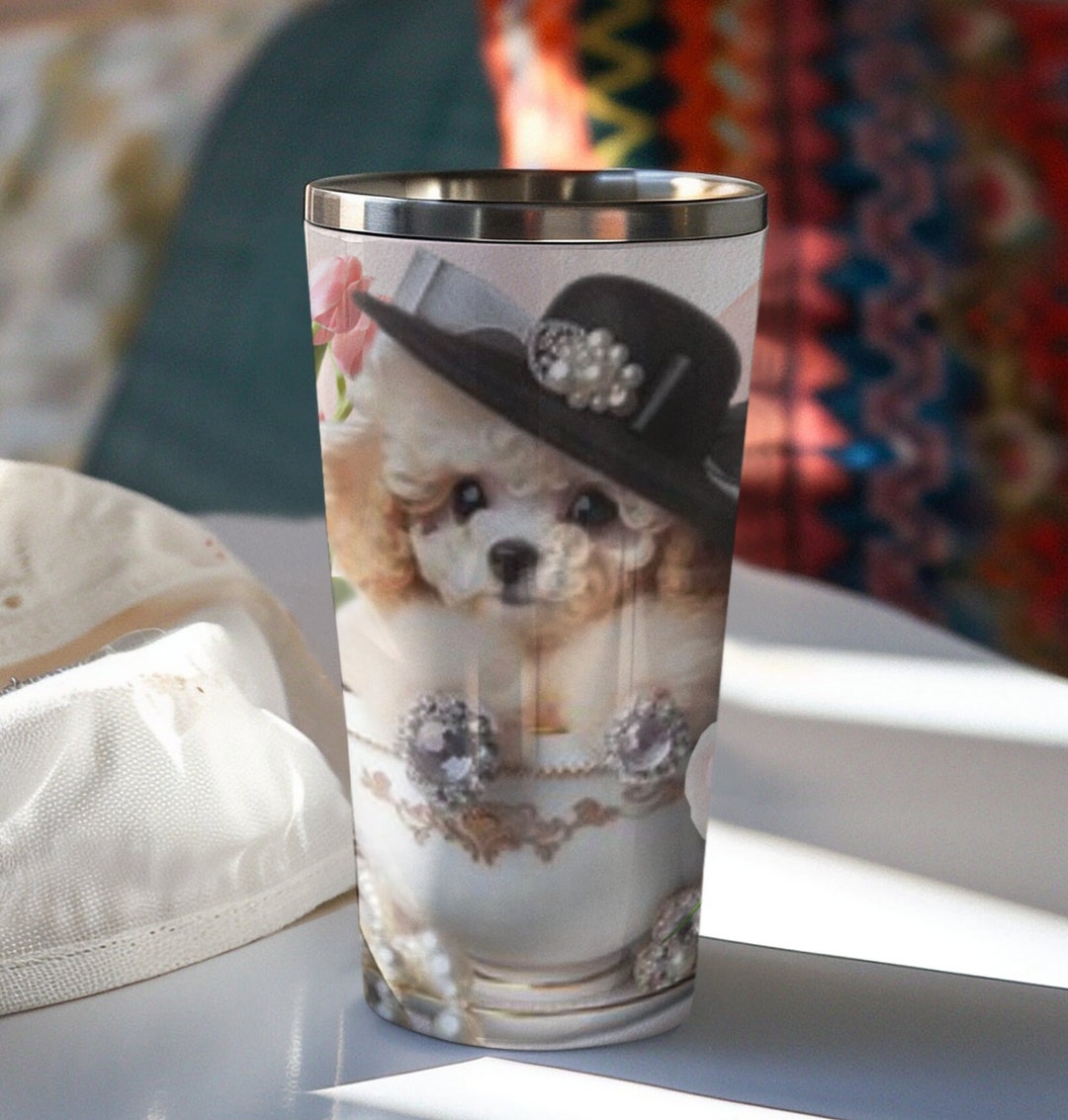 Teacup Poodle Puppy in China Teacup & Couture Style Print - 20 Oz ...