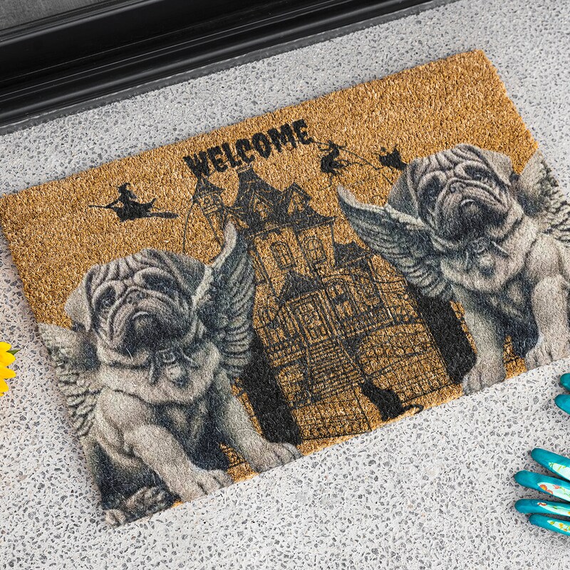 Pug Welcome Mat - Etsy