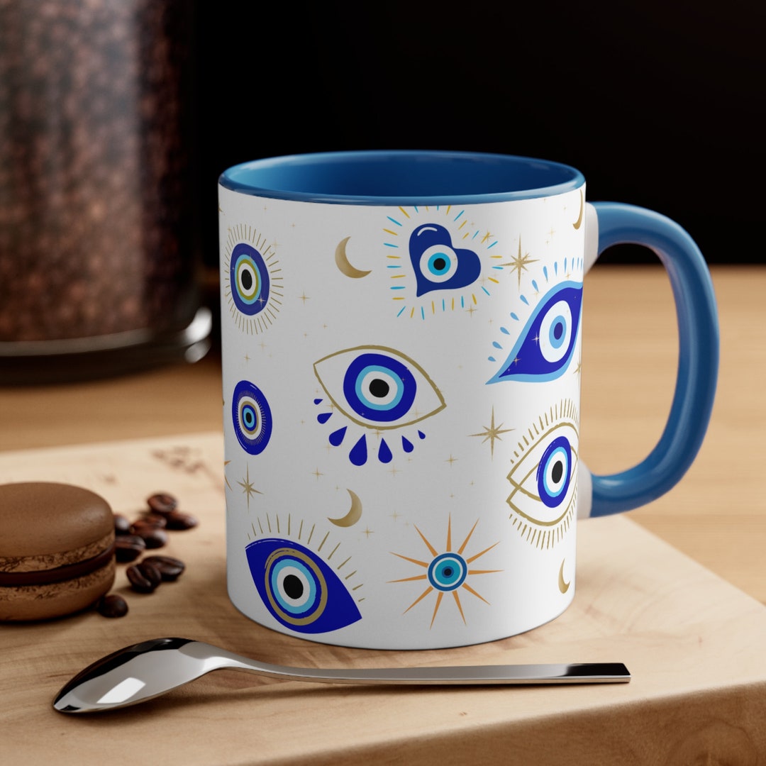 Blue Evil Eye Mug 11 Oz Spiritual Gifts Evil Eye Coffee Mug Tea Mug ...