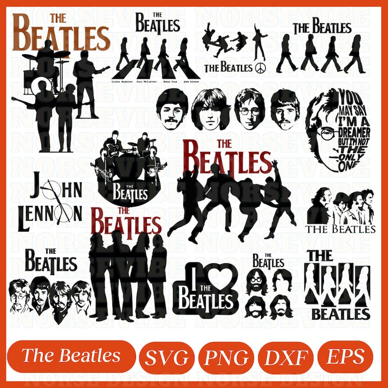 The Beatles Svg Bundle, the Beatles Cut Files, the Beatles Clip Art ...
