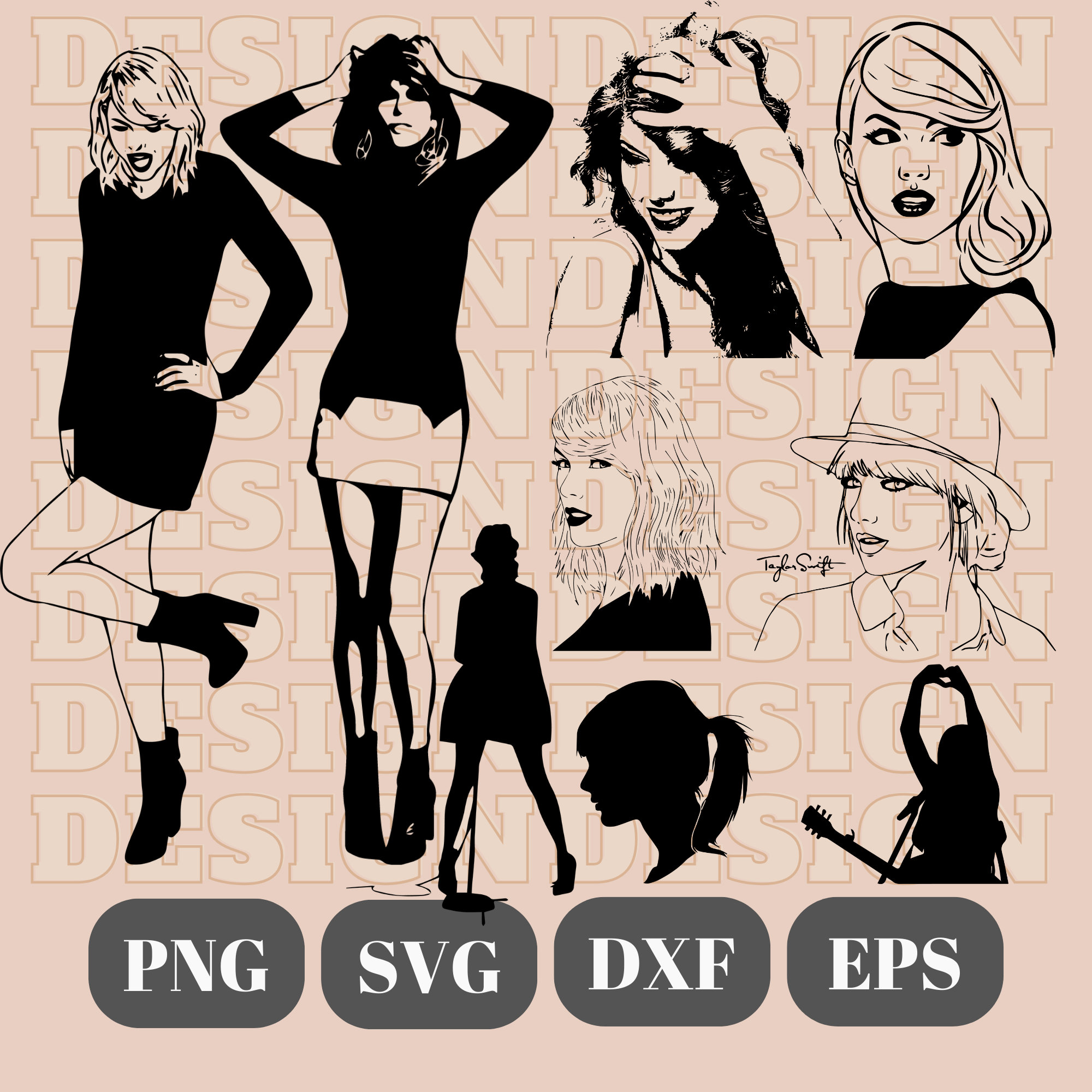 Taylor Swift SVG File, Taylor Swift Silhouette, Taylor Swift Victor ...