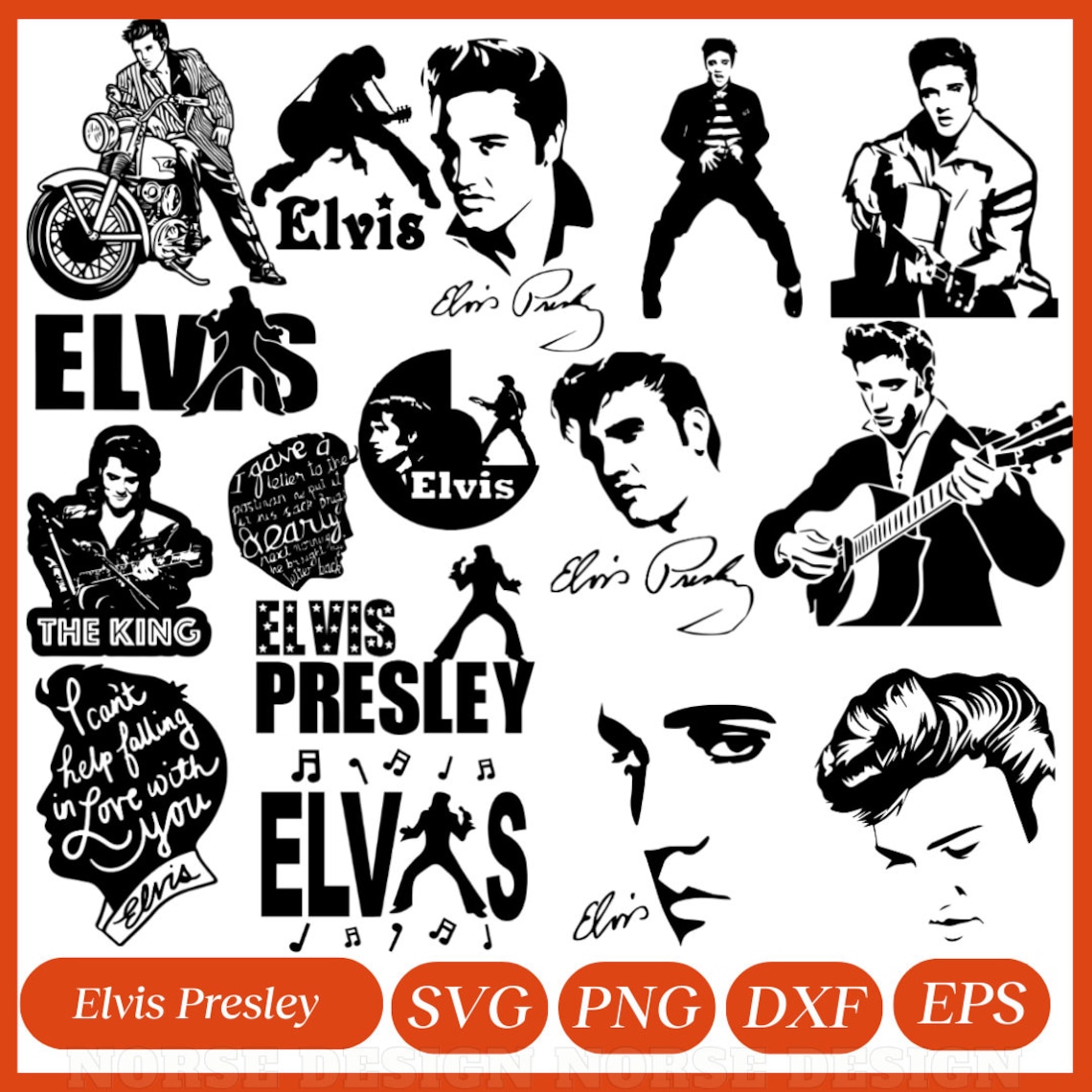 Elvis Presley Svg, Elvis Presley Cut Files, Elvis Presley Clip Art ...