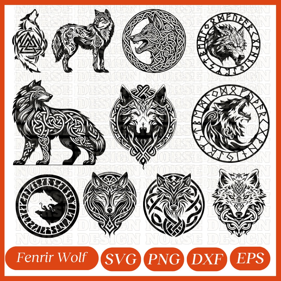 Fenrir SVG, Norse Mythology Wolf Svg, Viking Wolf Svg, Fenrir Wolf Svg ...