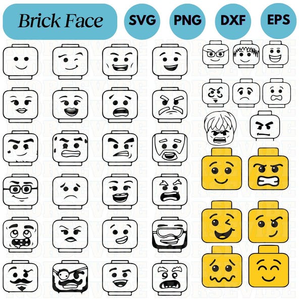 Legos Face Svg - Etsy