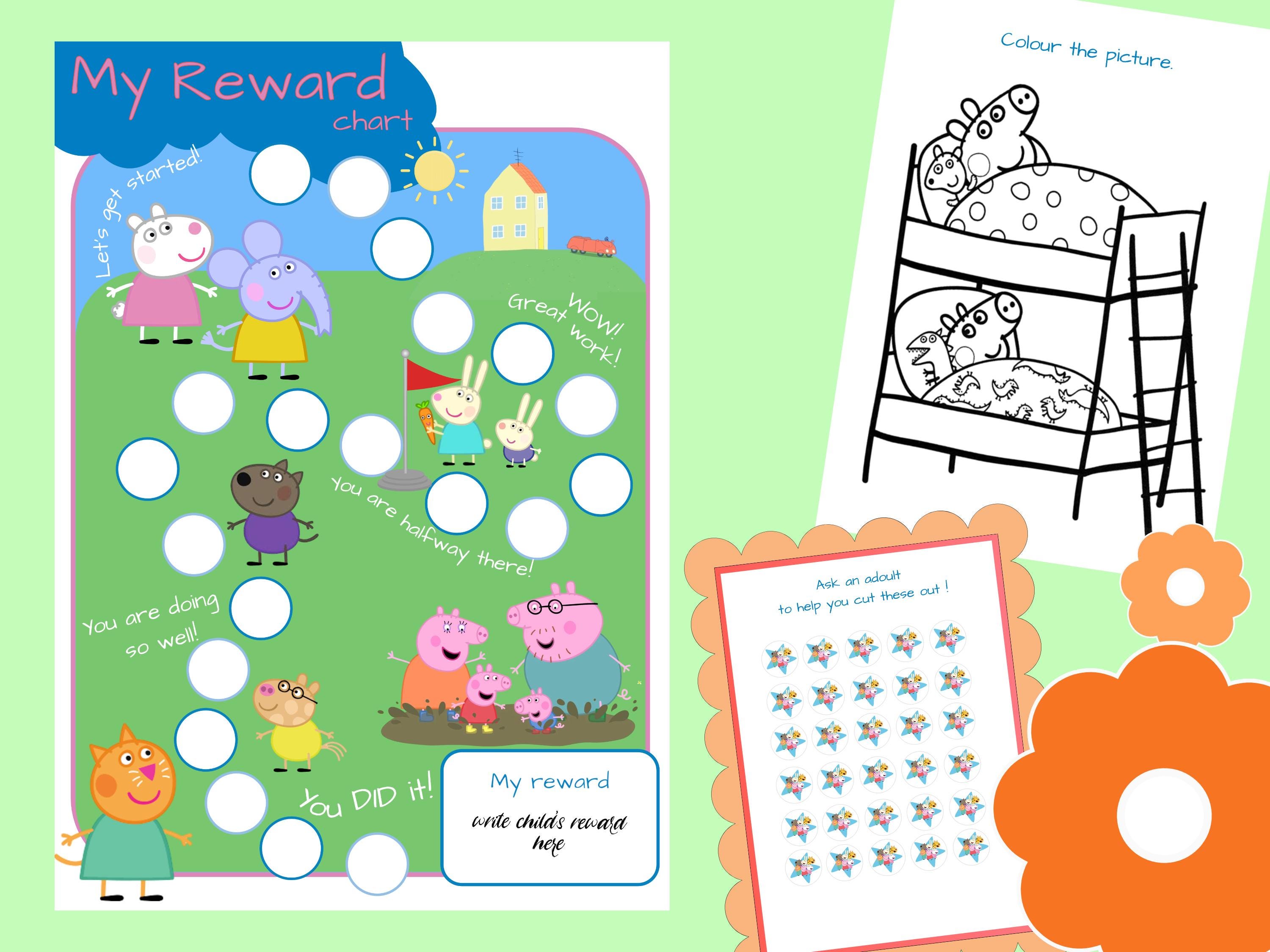 PDF Reward Chart| Peppa Pig Reward Chart | Sticker Chart | Peppa Pig ...