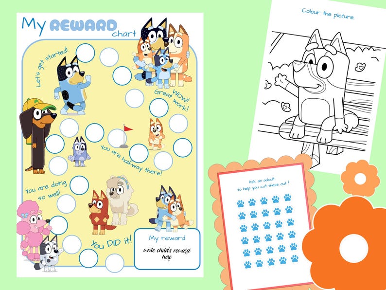 Bluey Reward Chart | Sticker Chart | Reward Chart| Bluey Potty Chart ...