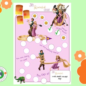 PDF Reward Chart| Tangled Reward Chart | Sticker Chart | Rapunzel Potty ...
