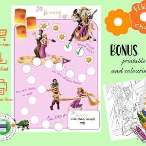 PDF Reward Chart| Tangled Reward Chart | Sticker Chart | Rapunzel Potty ...