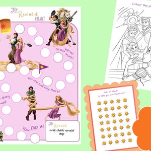 PDF Reward Chart| Tangled Reward Chart | Sticker Chart | Rapunzel Potty ...
