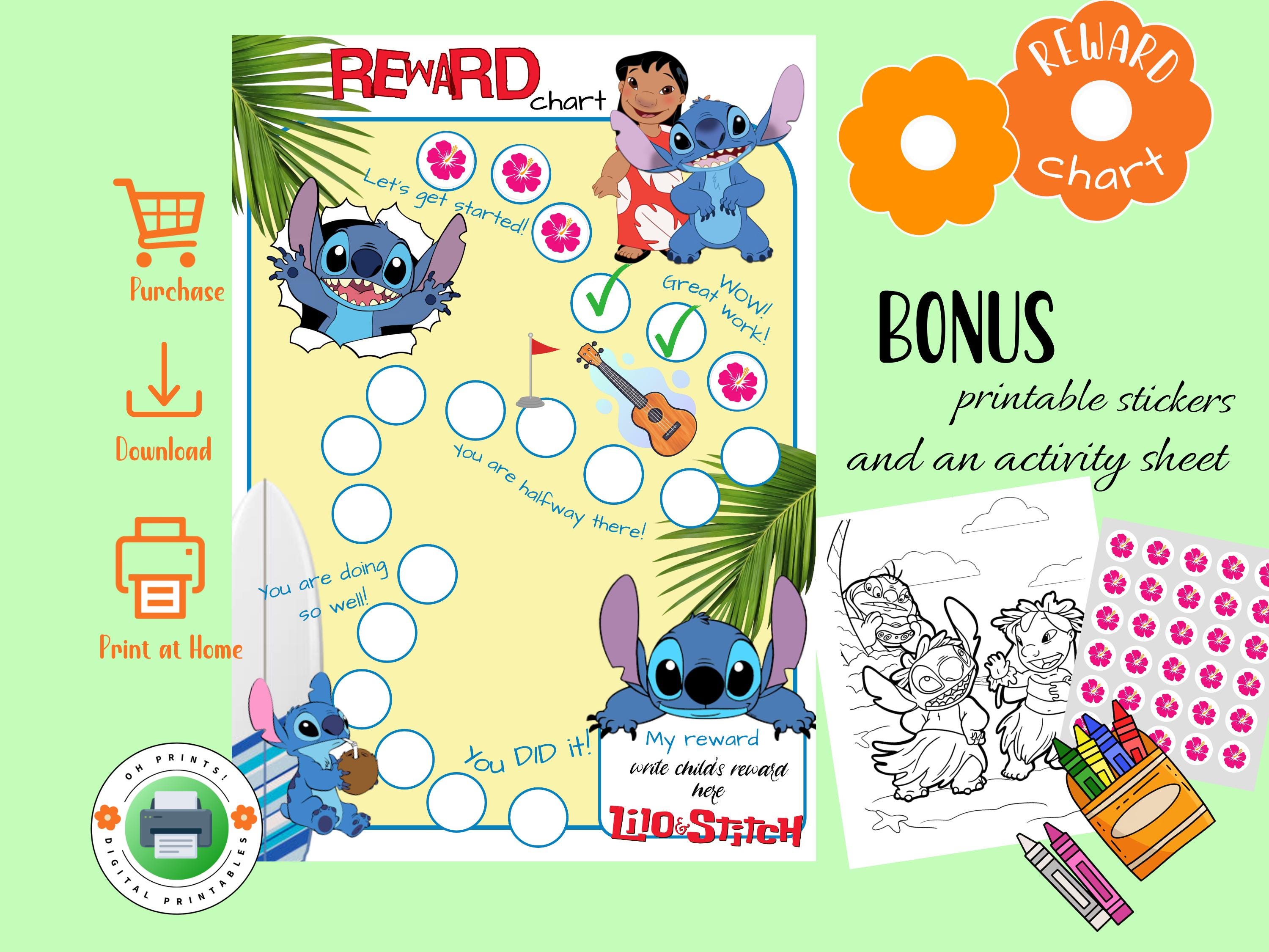 PDF Reward Chart| Lilo & Stich Reward Chart | Sticker Chart| Potty ...