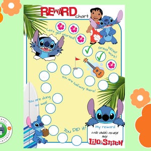 PDF Reward Chart| Lilo & Stich Reward Chart | Sticker Chart| Potty ...