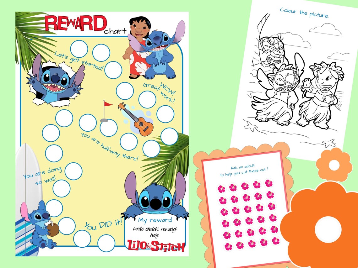 PDF Reward Chart| Lilo & Stich Reward Chart | Sticker Chart| Potty ...