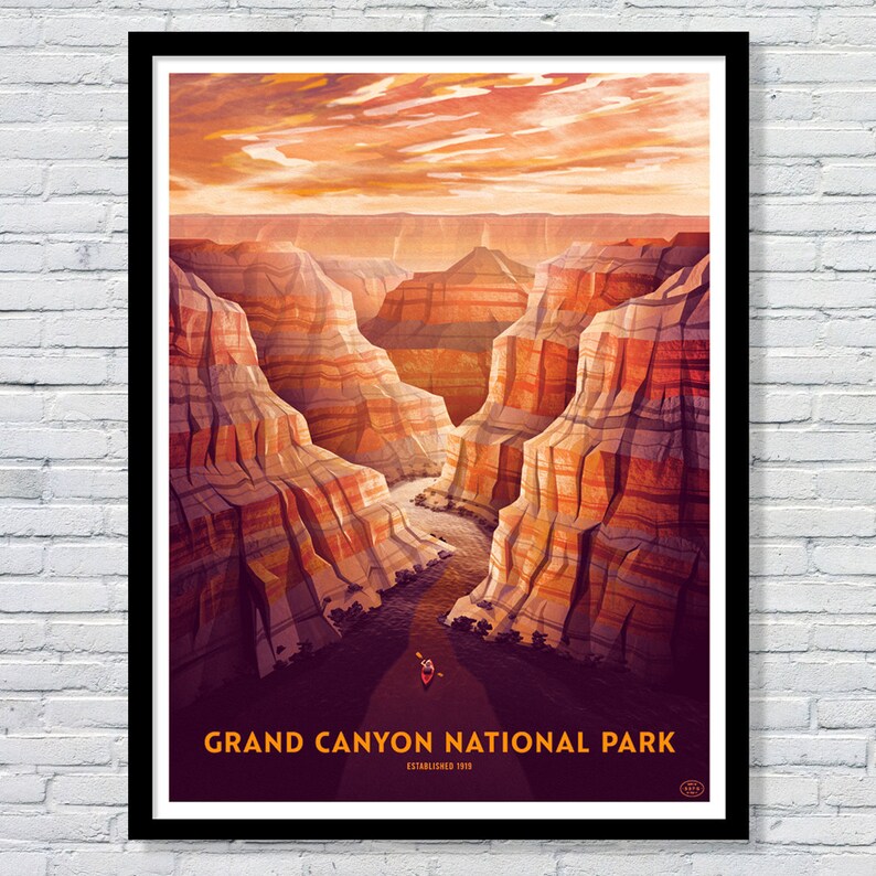 Grand Canyon National Park Poster Art - Hand Screenprinted Poster - Etsy