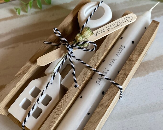 Geschenkset, Raysin, Raysinhäuser, Lichterhäuser, Kerzen, Skandi Deko ...
