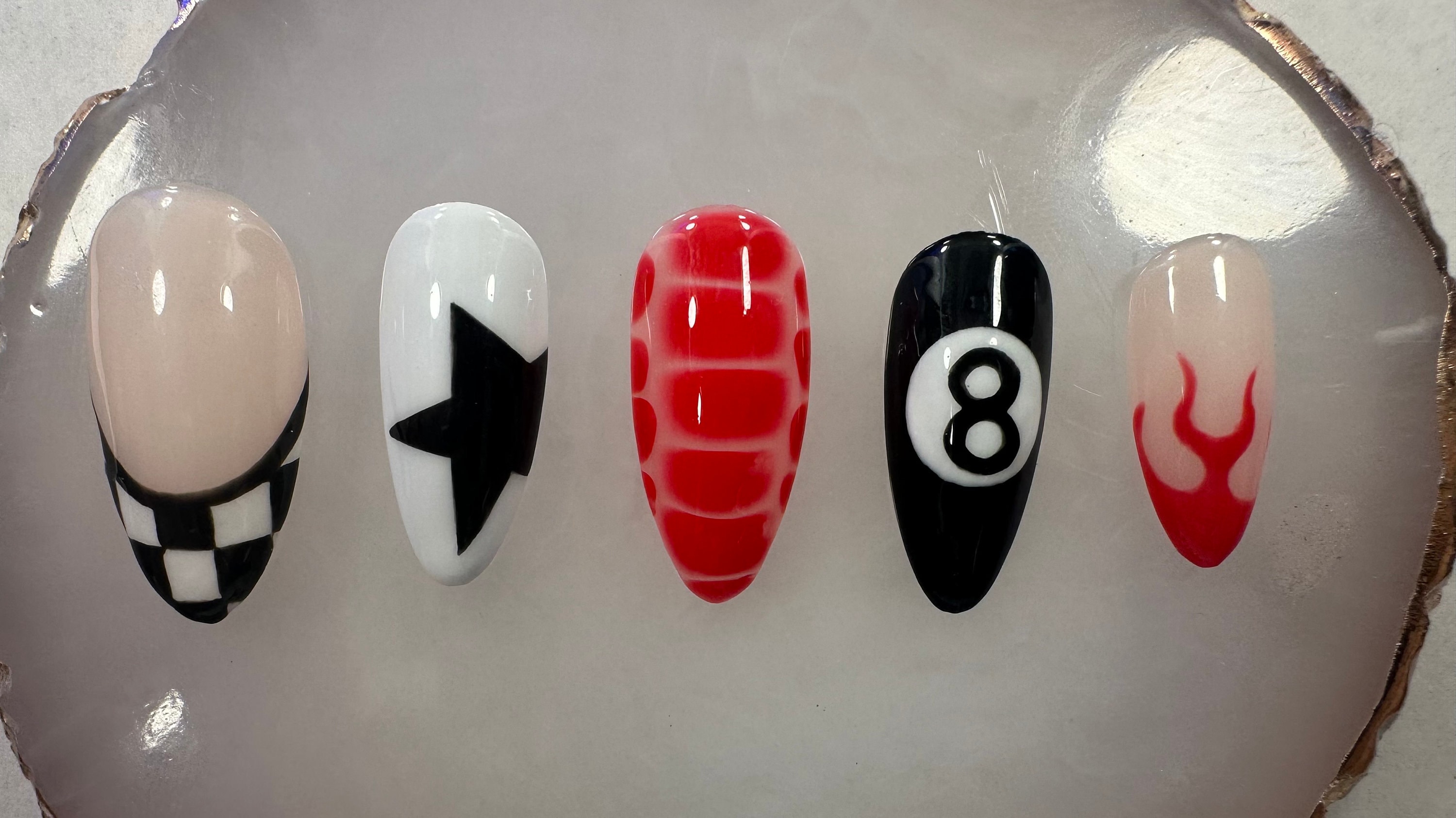 Magic Eight Ball Fire Nails - Etsy