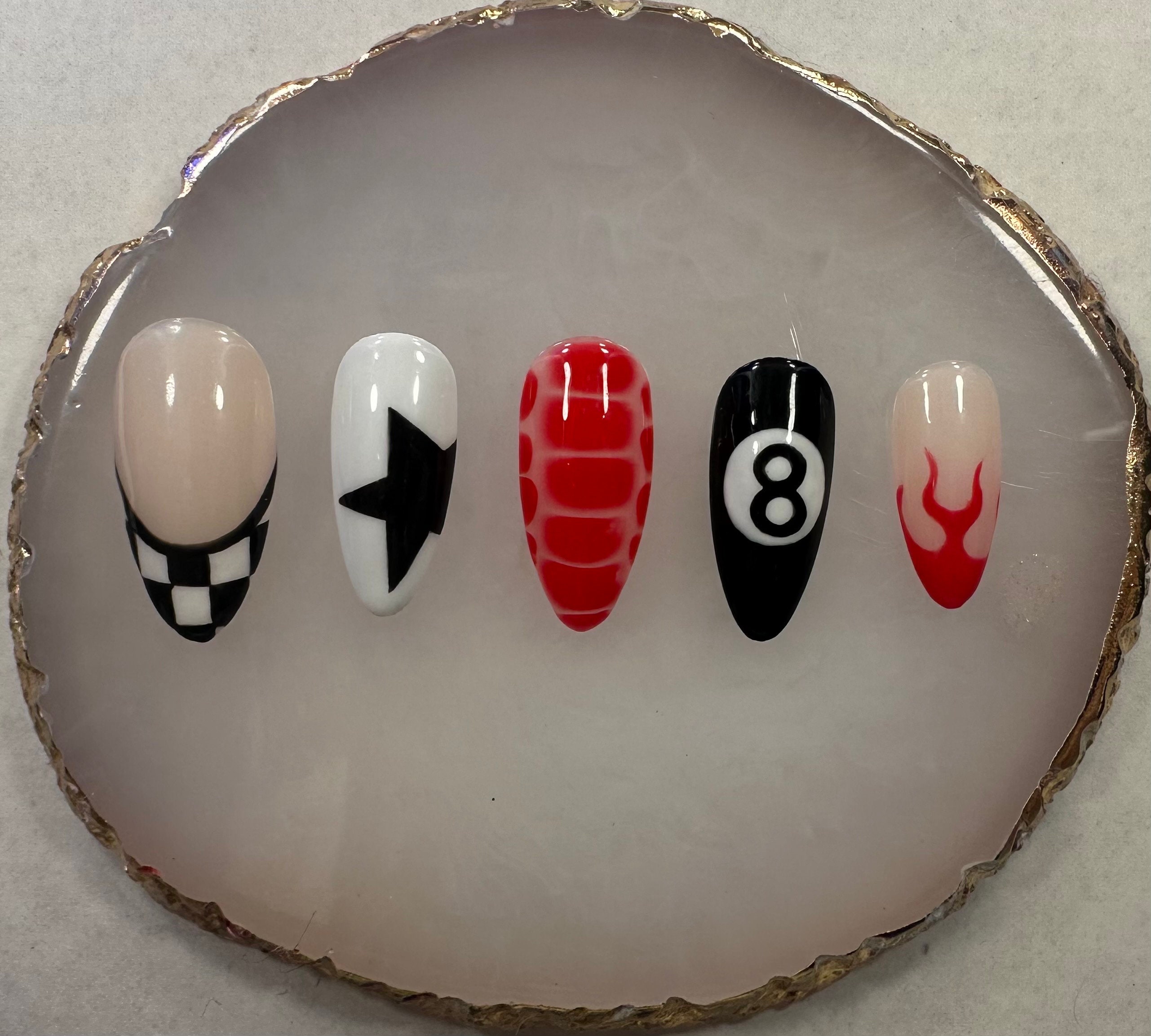 Magic Eight Ball Fire Nails - Etsy