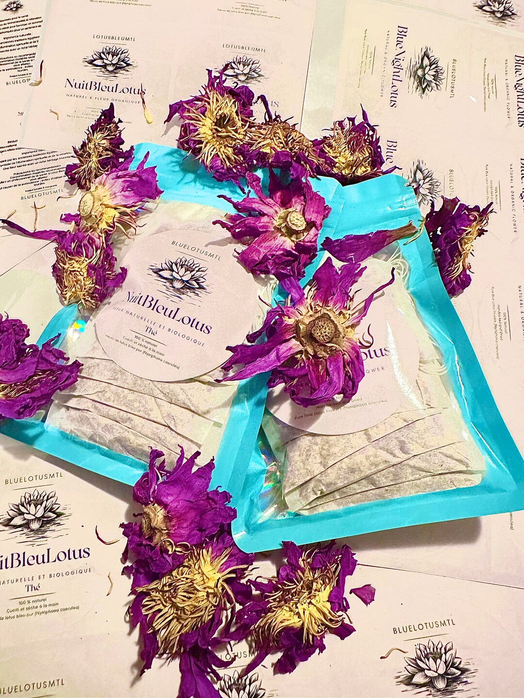 Organic Egyptian Blue Lotus Tea Bags 100% Natural Flowers Nymphaea ...