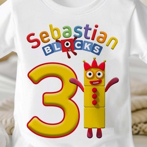 Numberblocks T Shirt 100% Cotton, Color Birthday Tee, Blocks Shirt ...