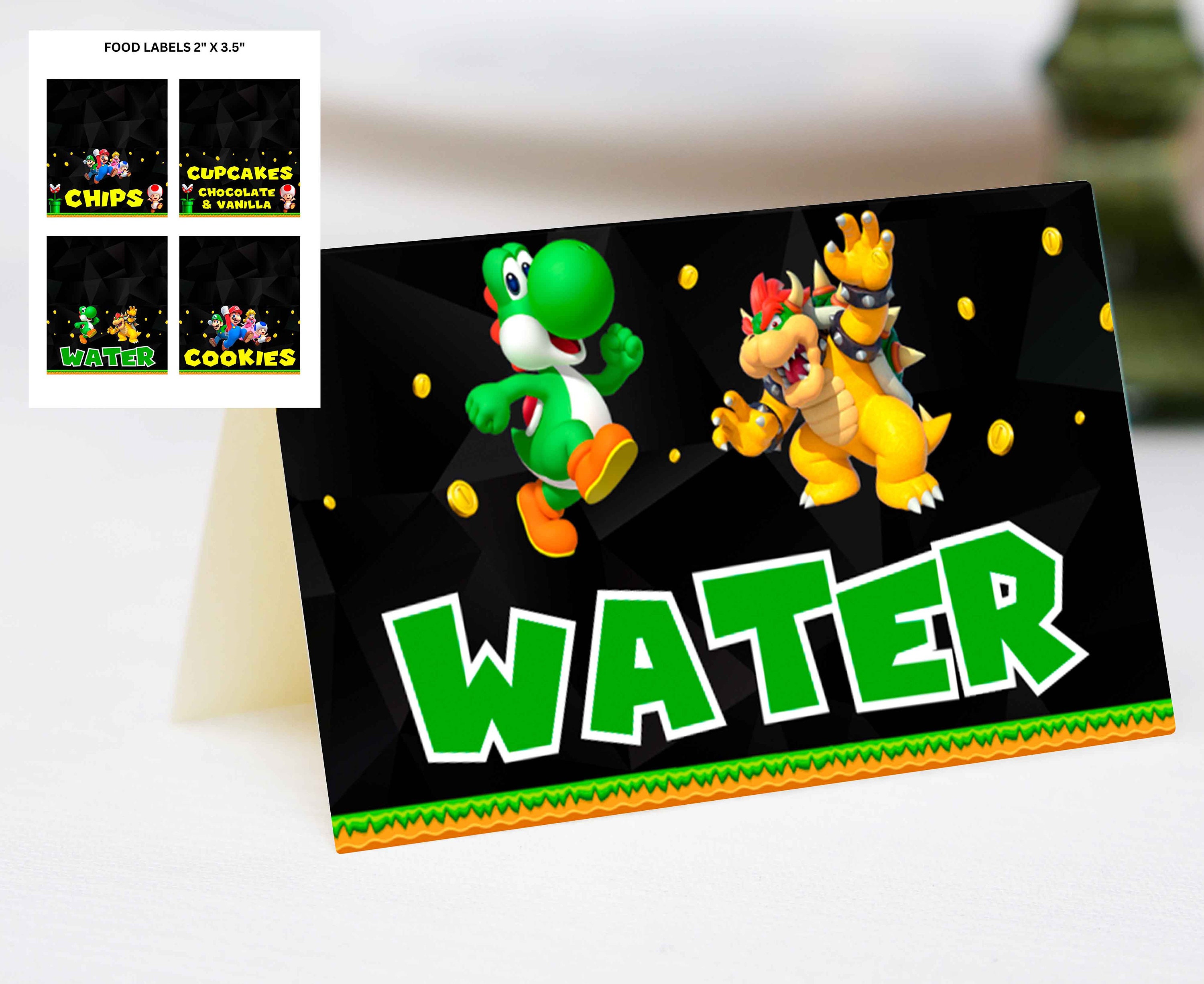 Super Mario Water Label, Chips Bag, Capri Sun, Pringles, Food Labels ...