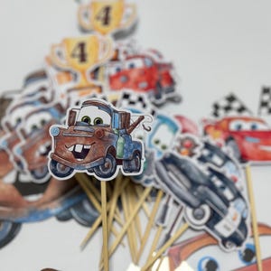 Watercolor Cars Cupcake Toppers (24 Pack) - Cars Toppers High Quality ...