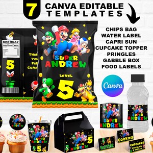 Super Mario Water Label, Chips Bag, Capri Sun, Pringles, Food Labels ...