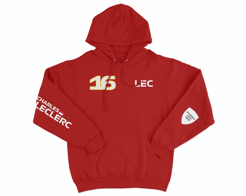 Hoodie Leclerc 16, Racing Hoodie Charles, Leclerc Custom Hoodie - Etsy