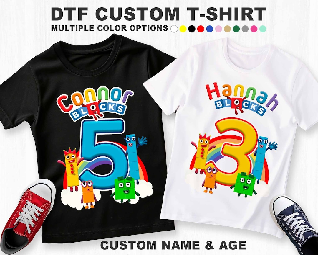 Numberblocks T-shirt 100% Cotton, Color Birthday Tee, Blocks Shirt ...
