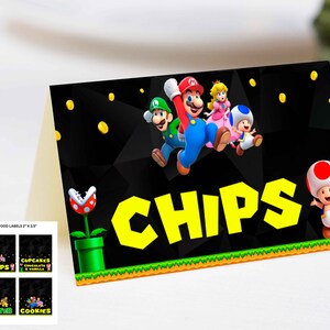 Super Mario Water Label, Chips Bag, Capri Sun, Pringles, Food Labels ...