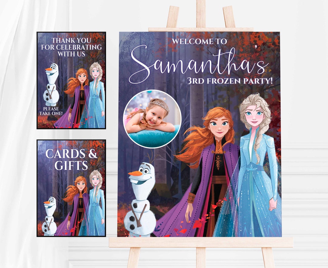 Watercolor Frozen Welcome Sign Template, Watercolor Girl Sign With ...