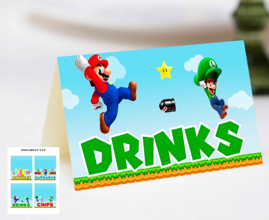Super Mario Water Label, Chips Bag, Capri Sun, Pringles, Food Labels ...