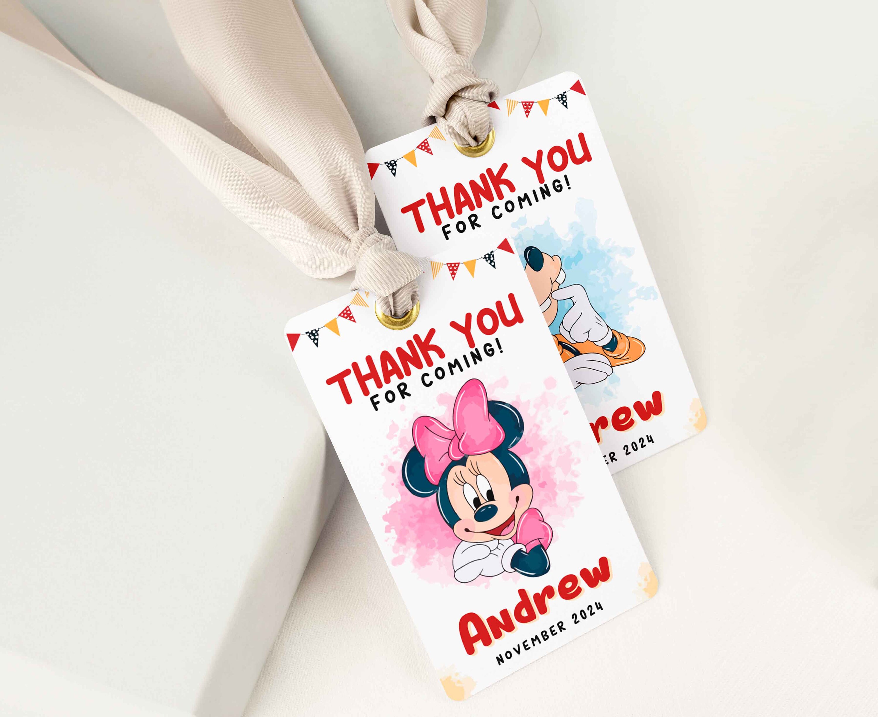 Watercolor Mickey Label, Tag, Canva Template - Etsy