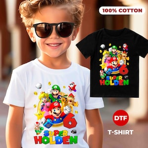 Mario Birthday T Shirt 100% Cotton, Super Mario Birthday Tee, Mario T ...