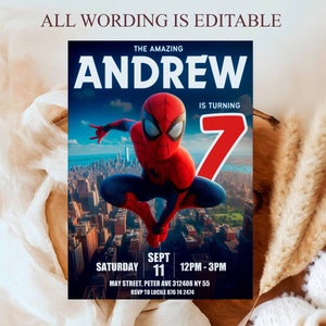 Spiderman Editable Birthday Invitation, Spider Invite, Amazing ...