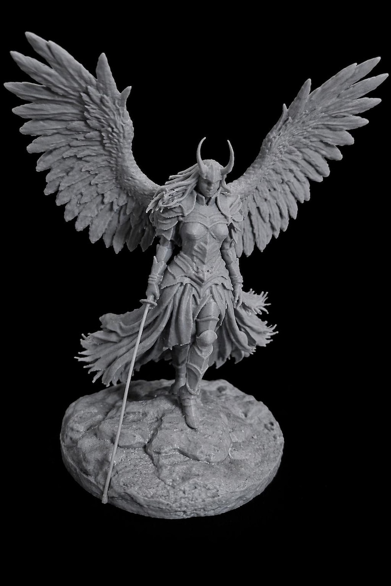 Blackhalo Valkyrie – Fallen Angel Warlord STL | Dark Fantasy Winged ...
