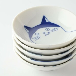 Japanese Cute Cat Side Dish Plates individual or Set of 5 Made in Japan ...