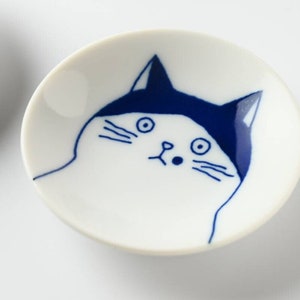 Japanese Cute Cat Side Dish Plates individual or Set of 5 Made in Japan ...