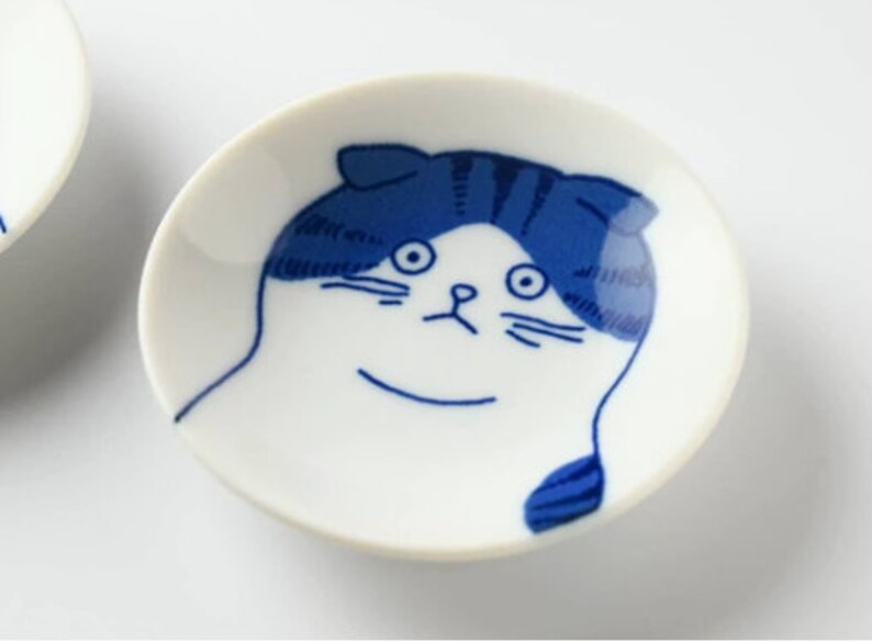 Japanese Cute Cat Side Dish Plates individual or Set of 5 Made in Japan ...