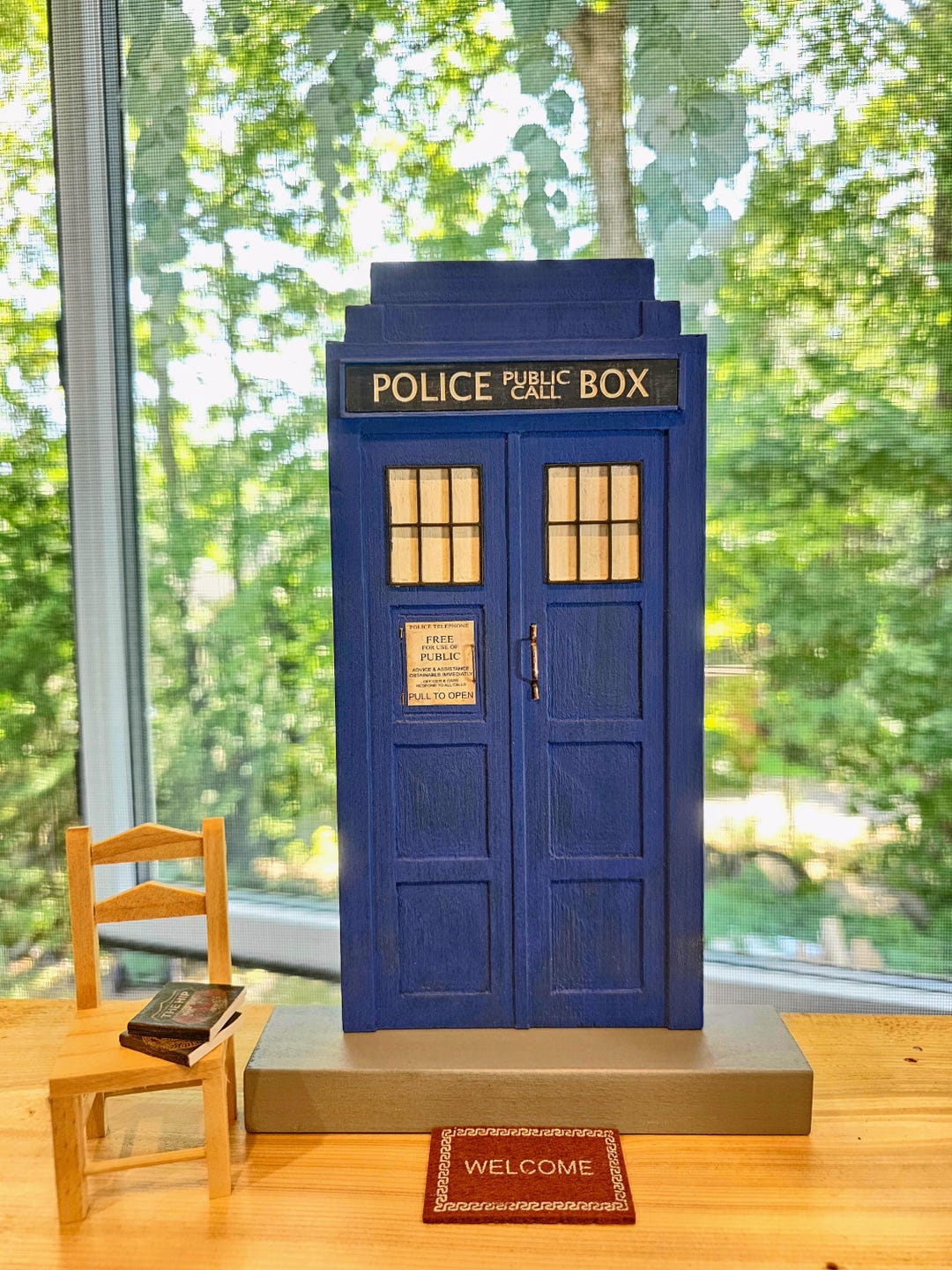 TARDIS, Doctor Who, Famous Blue Door, Real Wood, Small Door, Miniature ...
