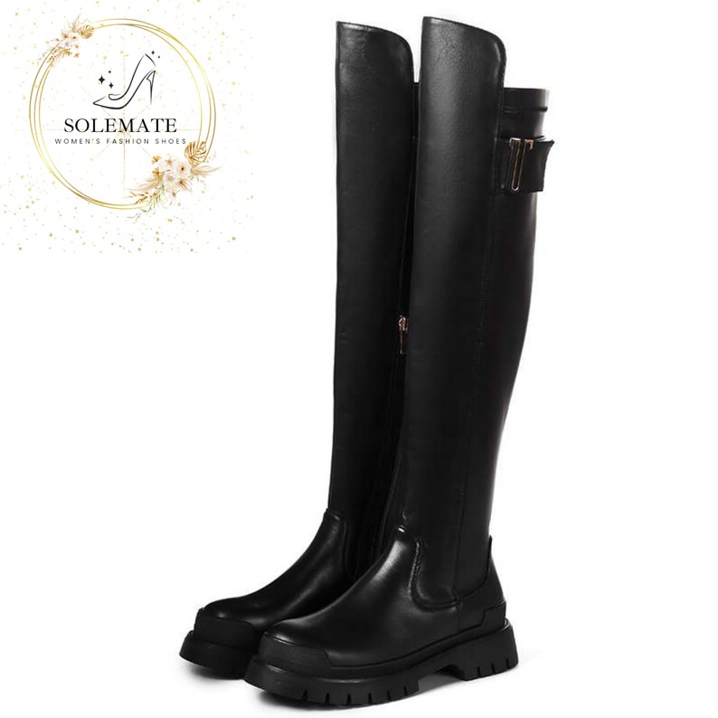 Casual Winter Over Knee Boots With Side Zipper Elegant - Etsy