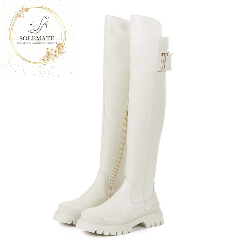 Casual Winter Over Knee Boots With Side Zipper Elegant - Etsy