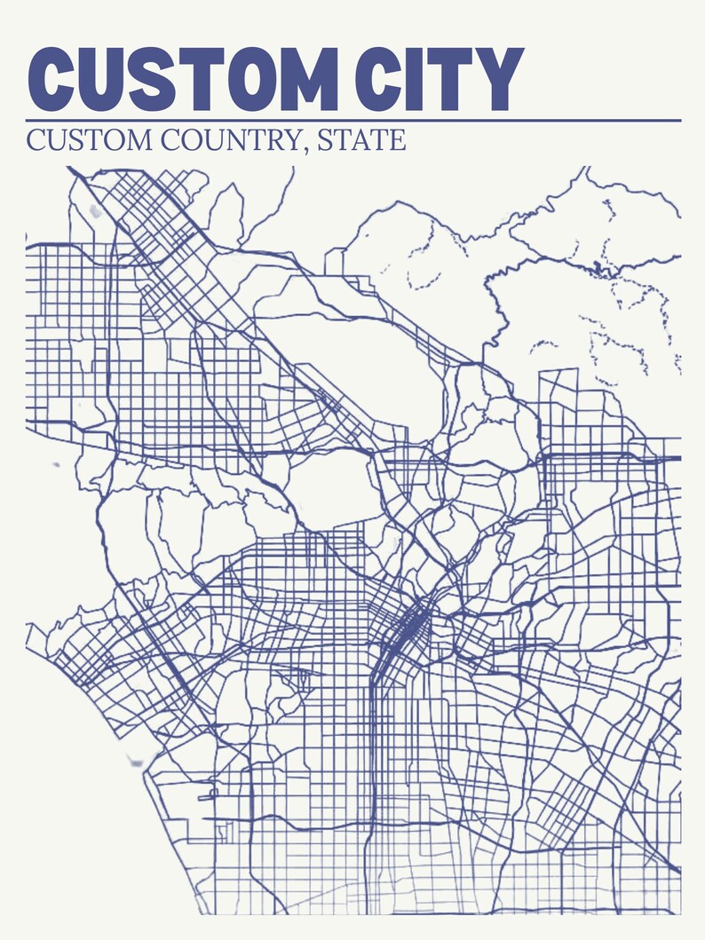 Custom City Map Print Personalized City Map Poster, Custom Locations ...