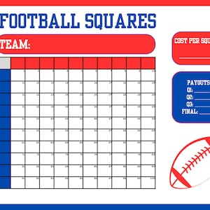 Ultimate Football Squares Game Sheet (numbered!) - Editable & Printable ...