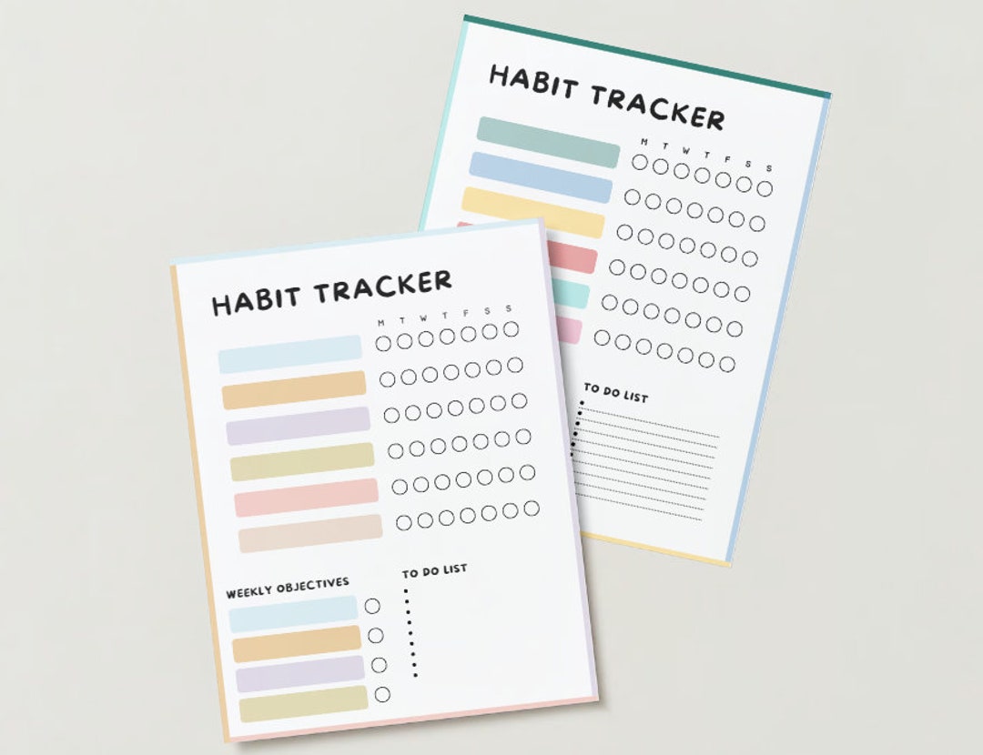 Digital Download: Weekly Habit Tracker Journal - 6 Daily & 4 Weekly ...